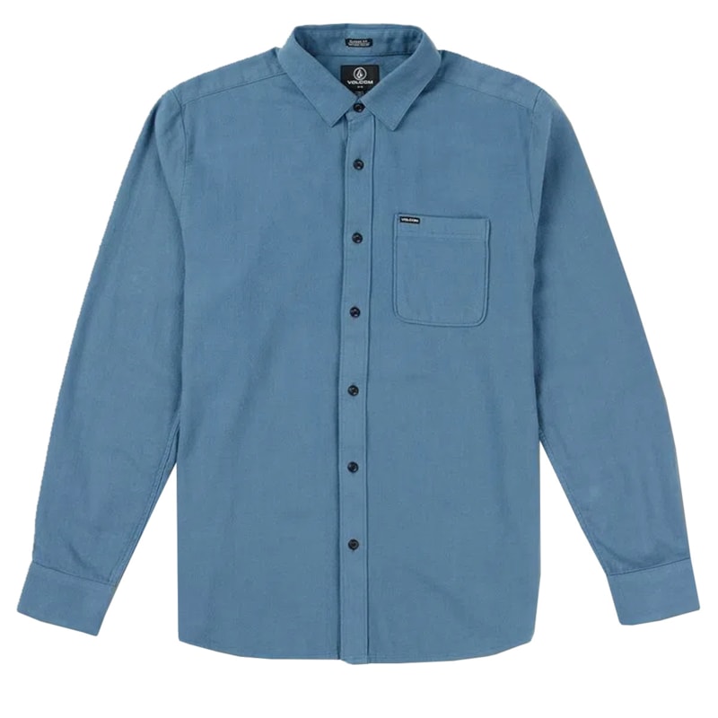 Camisa Volcom Caden Solid Slate Blue os melhores preços | Clique e confira!
