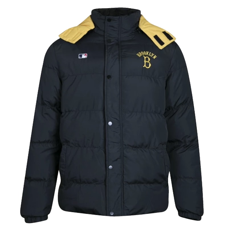 Jaqueta New Era Puffer MLB Brooklyn Dodgers Core Preta os melhores ...