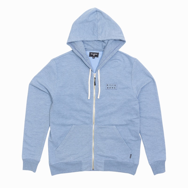 Moletom Billabong All Day Zip Azul Claro - Back Wash