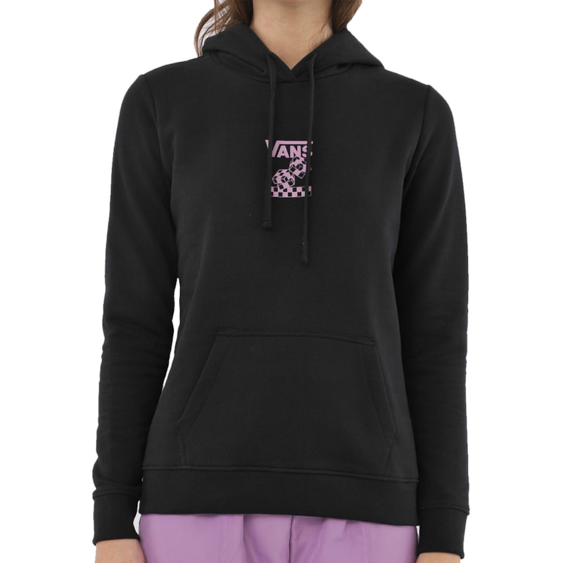 Moletom Canguru Feminino Vans Torque Po Preto - Back Wash