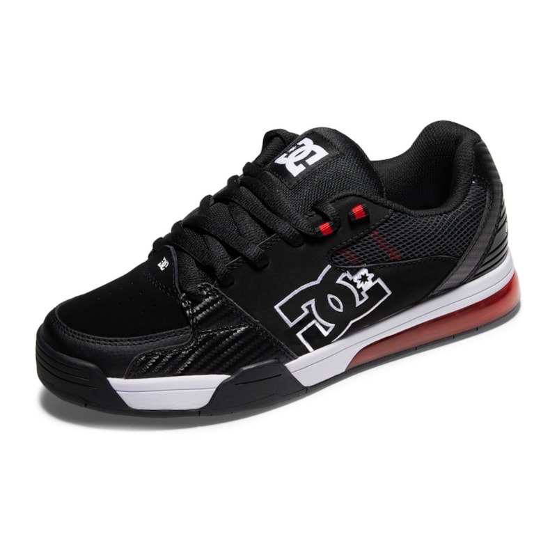 Tênis DC Versatile Black White Athletic Red os melhores preços | Clique ...