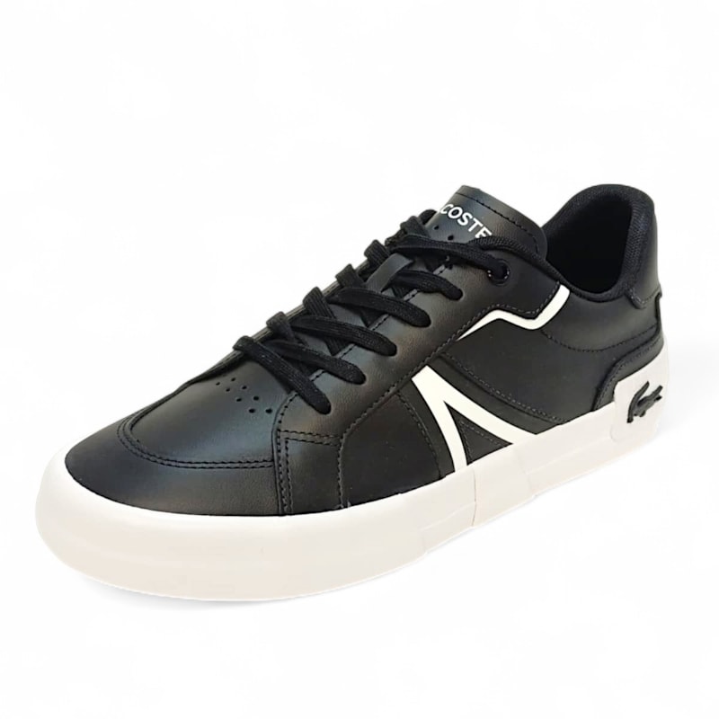 Tênis Lacoste L004 de Couro Black White os melhores preços | Clique e ...