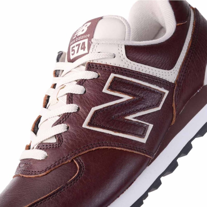 Tênis New Balance ML574LPB Couro Bordô - Back Wash